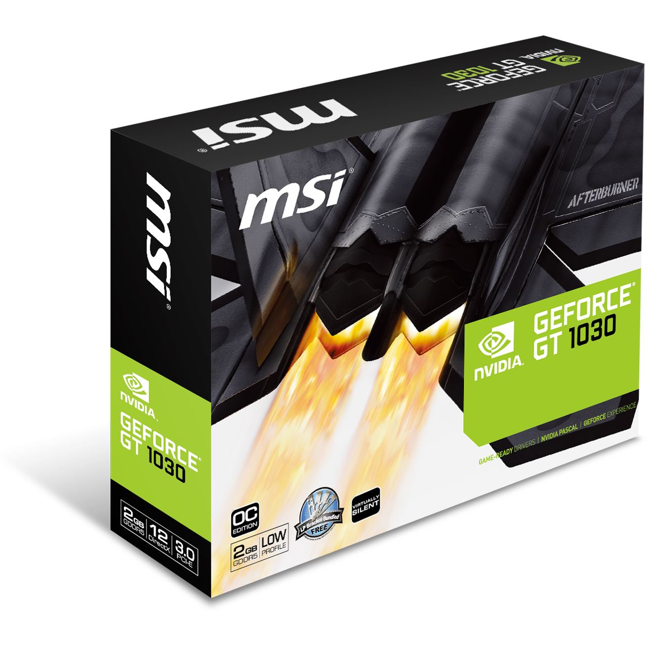 2GB MSI GeForce GT 1030 2GH LP OC Passiv PCIe 3.0 x16 (x4) (Retail ...